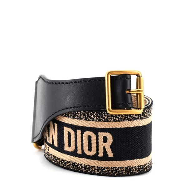 Dior | Accessories | Christian Dior Logo Belt Embroidered Canvas Extra ...